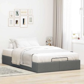 Osmanský rám postele bez matrací tmavě šedá 120x200 cm textil 3310869
