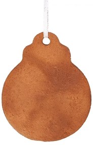 Hnědá vánoční závěsná dekorace perníková koule - 8*2*10 cm