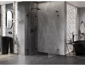 Mexen Lunar-F L, skládací sprchový kout levý 100 x 80 cm, 8mm čiré sklo, černý profil, 836L-100-080-70-00-L