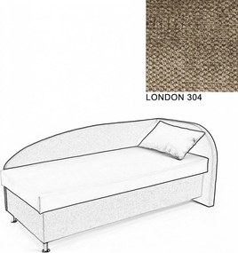 Dřevona - Elitte Čalouněná postel AVA NAVI, s úložným prostorem, 90x200, pravá, LONDON 304