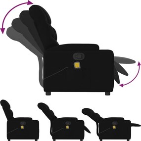Masážní křeslo s polohovacím mechanismem, černé, látkové 3206034