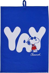 PEANUTS Utěrka "Yay" - modrá/bílá