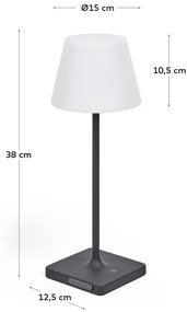 OnaDnes -20% Černobílá plastová zahradní stolní LED lampa Kave Home Aluney