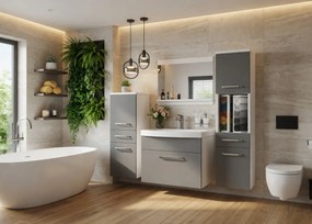 Koupelnový nábytek skříňky s umyvadlem a zrcadlem šedá antracit grafit ROD PRIMO M 5/0/W/SR/0/ZINC