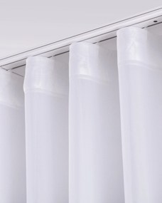 Záclona na řasící pásce Wave barva bílá látka poloprůhledná, lesklé