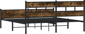 Kovový rám postele bez matrace kouřový dub 193 x 203 cm 3308493