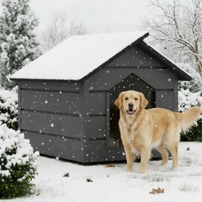 Zateplená bouda pro psa L 80x64x61 cm DECHLAND BP011 šedá