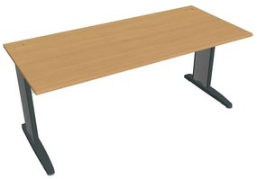 Stůl pracovní rovný 180 cm - Hobis Cross CS 1800 Dekor stolové desky: buk, Dekor lamino podnože: šedá, Barva nohou: černá