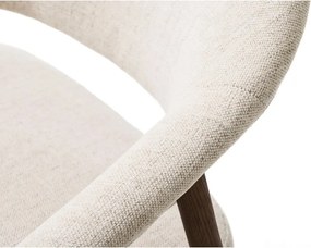 Krémová jídelní křesla v sadě 2 ks s područkami z dubového dřeva Elk – Unique Furniture