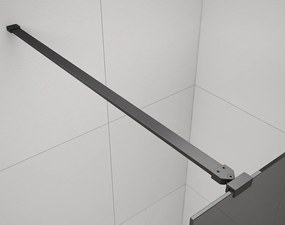 Polysan ESCA BLACK MATT sprchová zástěna 140 x 210 cm jednodílná k instalaci do prostoru černá sklo marron hnědé ES1514-06