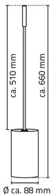 Ridder, WC kartáč, dlouhá rukojeť, 66cm, kovová, A0170101