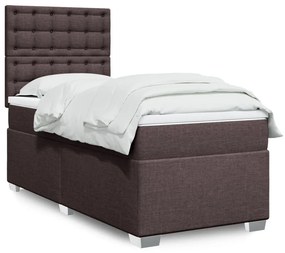 Box spring postel s matrací tmavě hnědá 90x200 cm textil 3292688