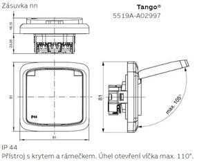 ABB Tango zásuvka IP44 hnědá 6619A-A06997 H (2CHA196997A6528)
