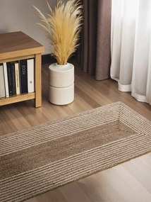 Hanse Home, Běhoun Juno 106329 Natural White Brown, 80x200, hnědá, chodba / předsíň