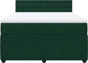 Box spring postel s matrací tmavě zelená 140x190 cm samet 3290049