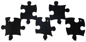Alplast Kovový nástěnný věšák puzzle 49x23cm různé barvy Barva: černá