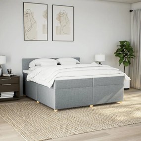 Box spring postel s matrací světle šedá 200 x 200 cm textil 3286780