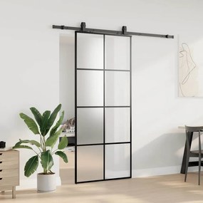 Posuvné dveře se sadou kování černé 90x205 cm ESG Glass 3375865