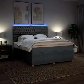 Box spring postel s matrací tmavě šedá 180x200 cm textil 3294443