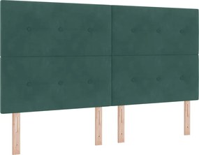 Postel s boxspringem s čelo Tmavě zelená 180 x 200 cm samet 3344960