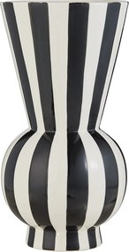 LYDIA Váza pruhy 30 cm - černá/bílá