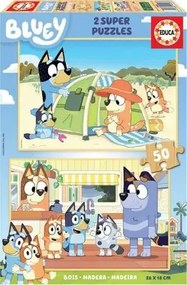 EDUCA Dřevěné puzzle Bluey / 2x50 dílků / od 4 let