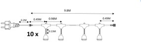 LED světelný řetěz Basic, 10m, (žárovky jsou součást balení), b