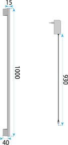 Toolight Toolight, LED nástěnné svítidlo 100cm, 15W, 3000K, LHJ064-W, černá matná, OSW-60033