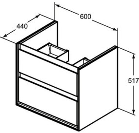 Ideal Standard Connect Air Skříňka pod umyvadlo, 60x44x51,7 cm, lesklá bílá E0818KN