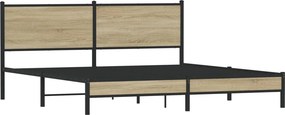 Kovový rám postele bez matrace dub sonoma 183 x 213 cm 3301392