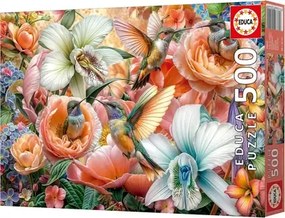 EDUCA Puzzle Zahrada kolibříků / 500 dílků / 48 x 34 cm