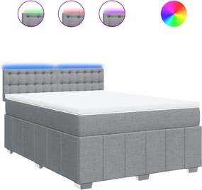 Box spring postel s matrací světle šedá 140 x 190 cm textil 3289377