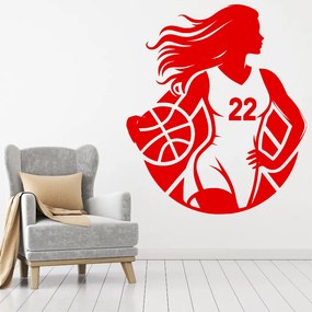 Živá Zeď Samolepka na zeď Basketbalistka s vlastním číslem Barva: černá