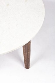 Bílý/v přírodní barvě konferenční stolek s mramorovou deskou 50x70 cm Sylvester – Bizzotto