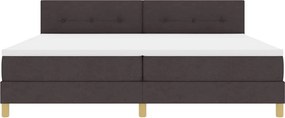 Postel s boxspringem s čelo Tmavě hnědá 200 x 200 cm textil 3338947