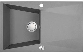 Laveo Grenada, 1-komorový granitový dřez 780x480x204 mm, šedá, LAV-SBG_511T