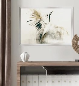 Elegantní obraz jeřába do obývacího pokoje ve stylu modern classic - Černý jeřáb, Série Londýn | Anna Borkowska