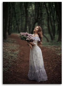 Gario Obraz na plátně Žena v šatech a květinách - Maryna Khomenko Rozměry: 40 x 60 cm