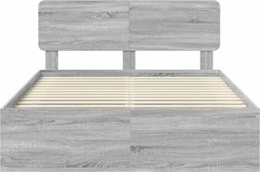 Rám postele Šedá Sonoma 150 x 200 cm Masivní borové dřevo 3412065