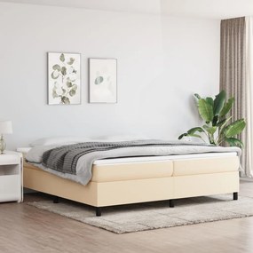 Box spring postel s matrací krémová 200x200 cm textil 3144452
