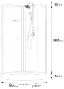 BPS-koupelny Sprchový box HYD-SB R313B 90x90 cm