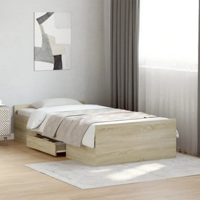 Rám postele se zásuvkami dub sonoma 90x200 cm kompozitní dřevo 3280337