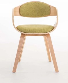 Jídelní židle Egdware - dřevo a látkový potah | přírodní a zelená