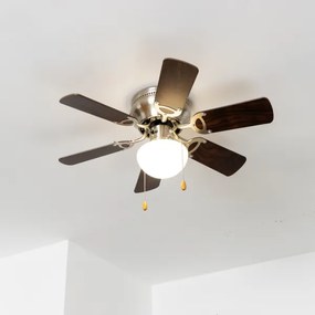 ZEVENTI - Stropní ventilátor GALDANA 1xE27/60W/230V hnědá/béžová