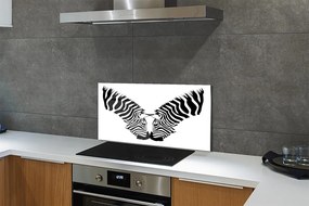 Skleněný panel zrcadlo zebra 140x70 cm