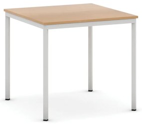 B2B Partner Stůl do jídelny, světlešedá konstrukce, 800 x 800 mm, buk