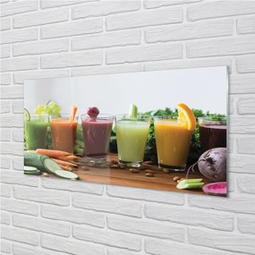 Obraz na skle Zeleninové, ovocné koktejly 125x50 cm