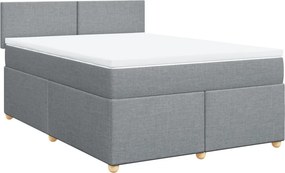 Box spring postel s matrací světle šedá 160 x 200 cm textil 3289024