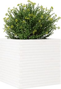 Zahradní truhlík bílý 70 x 70 x 68,5 cm masivní borové dřevo 3282475