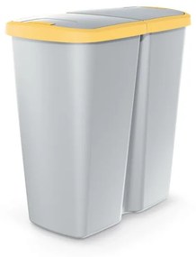 MAXIVA Odpadkový koš - COMPACTA Q DUO, šedá nádoba, 45 l Barva: světle žlutá